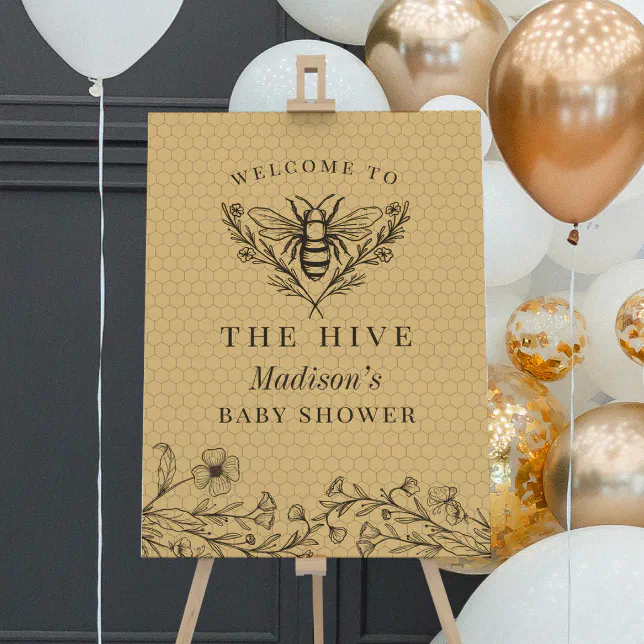 Bride to Bee Bridal Shower Welcome Sign | Zazzle