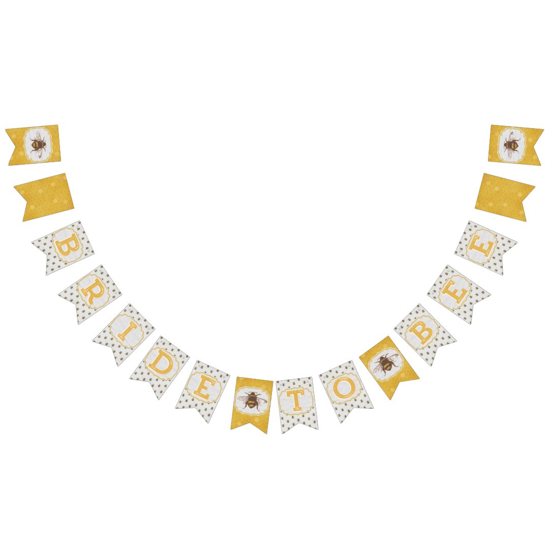 Bride To Bee - Honeycomb-extra bees Bunting Flags | Zazzle