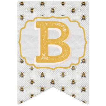Bride To Bee - Honeycomb-extra bees Bunting Flags | Zazzle