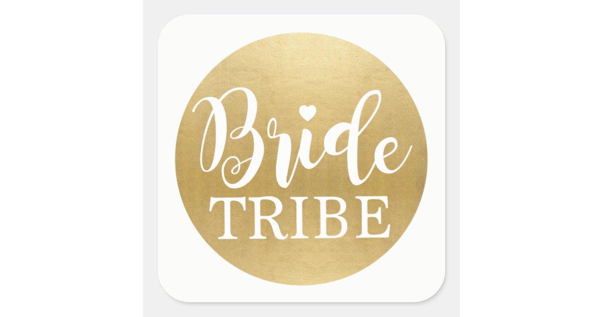 Bride Tribe Bridal Shower Stickers Gold Bridal | Zazzle