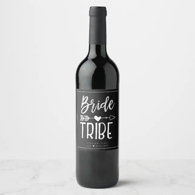 Bride Tribe | Customizable Wedding Wine Label | Zazzle