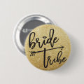 Bride Tribe Diamond Gold Bridal Party Wedding Button | Zazzle