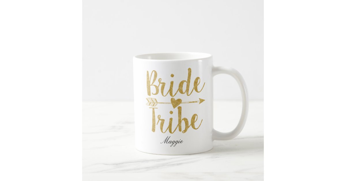 Bride Tribe Personalized Gold Wedding Coffee Mug | Zazzle