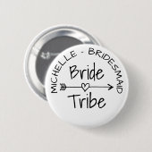 Bride Tribe wedding party favor round name buttons | Zazzle