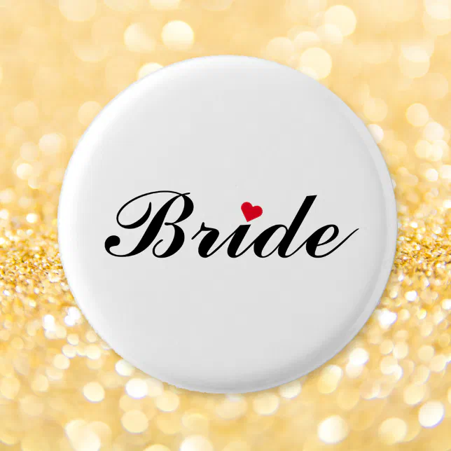 Bride Wedding Bachelorette Party Round Pin Button | Zazzle