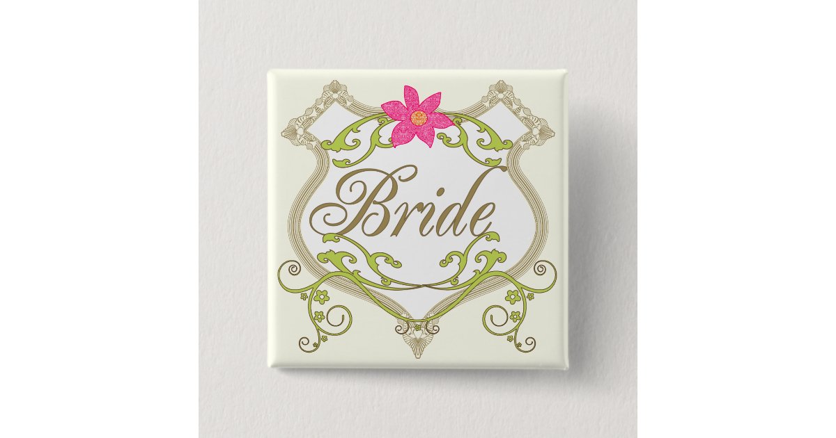 Bride Wedding Badges Button | Zazzle