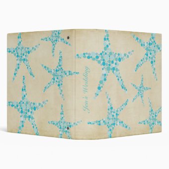 Bride Wedding Planner Aqua Starfish Binder | Zazzle