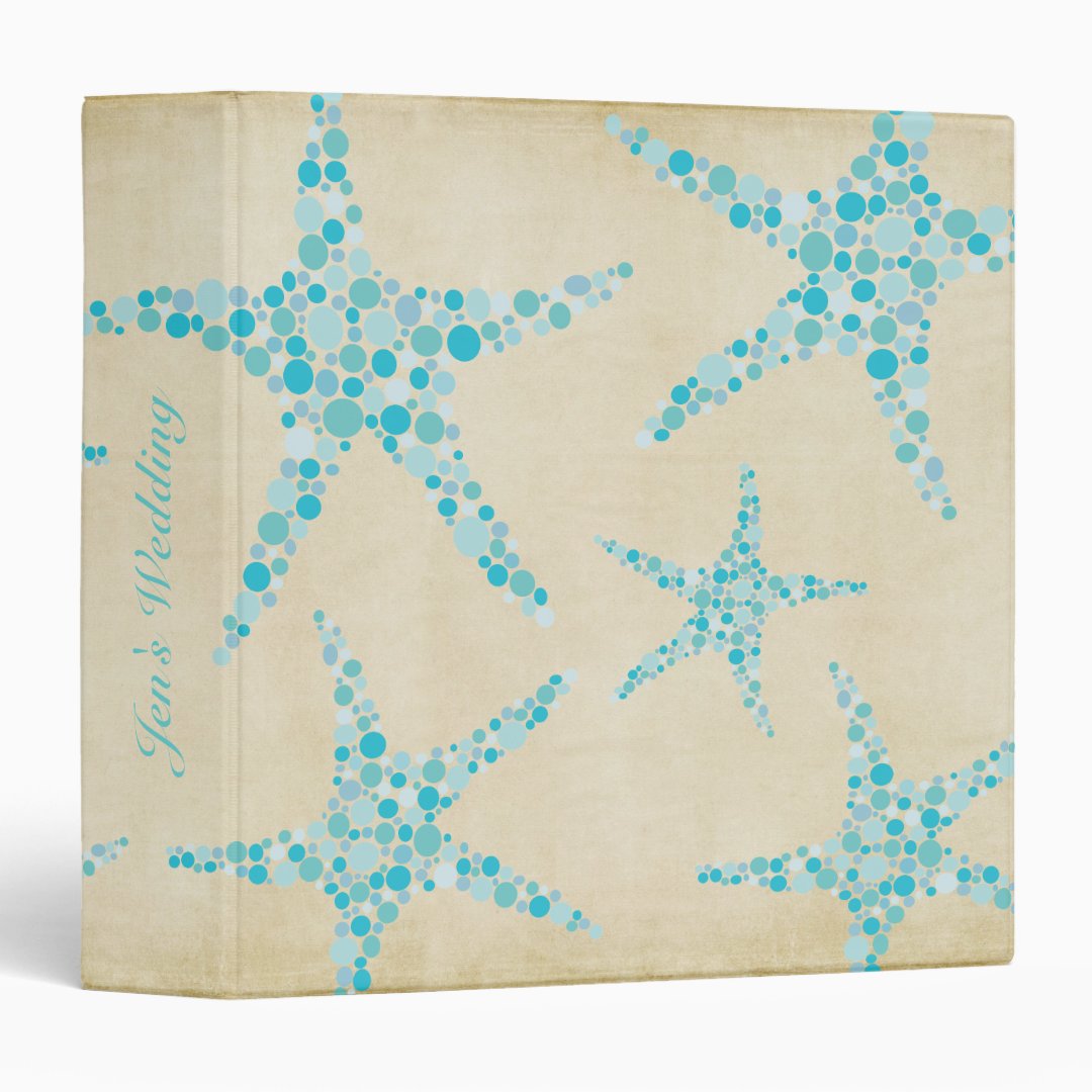 Bride Wedding Planner Aqua Starfish Binder | Zazzle