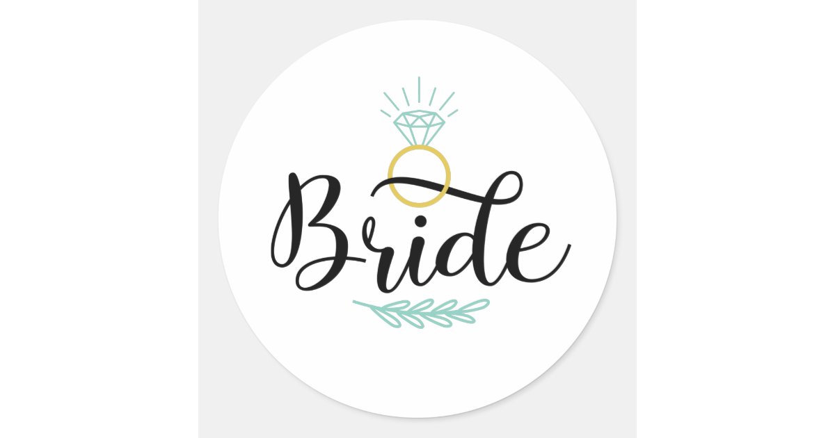 Bride Wedding Ring Classic Round Sticker | Zazzle