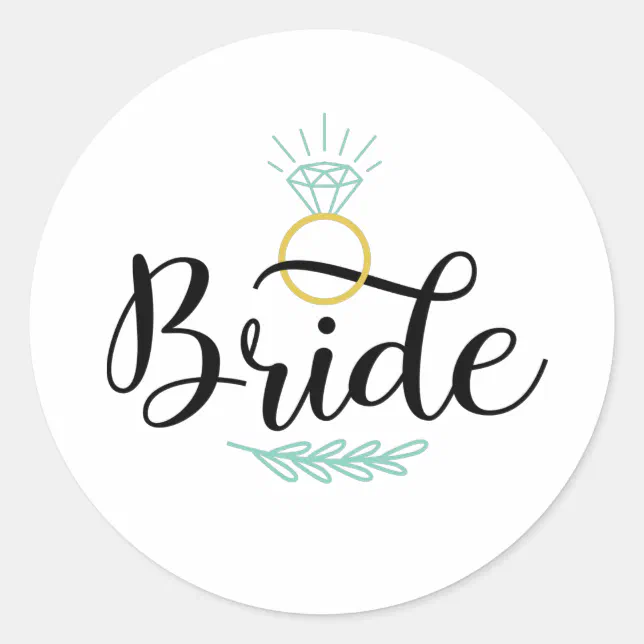 Bride Wedding Ring Classic Round Sticker | Zazzle