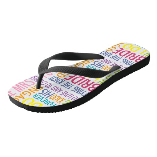Bride Words Flip Flops | Zazzle