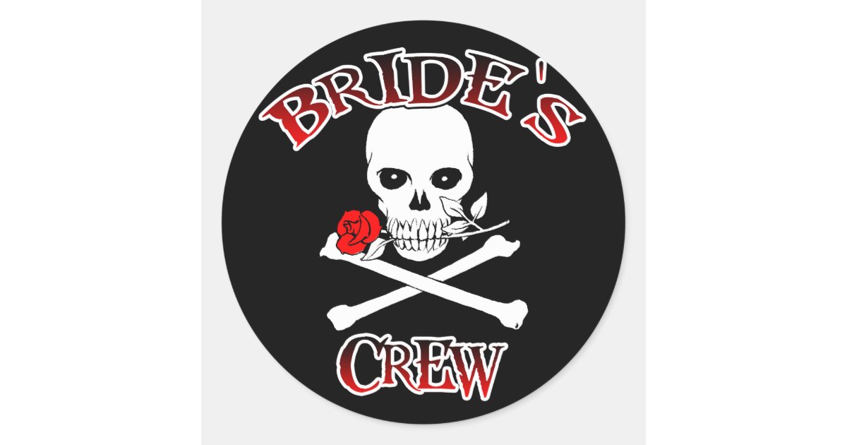 Bride's Crew Classic Round Sticker | Zazzle