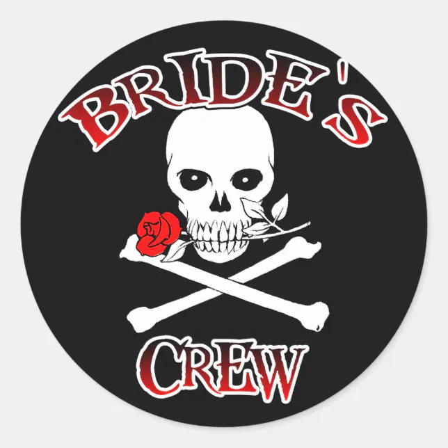 Bride's Crew Classic Round Sticker | Zazzle