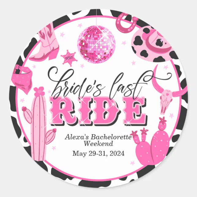 Bride's Last Ride Custom Sticker | Zazzle