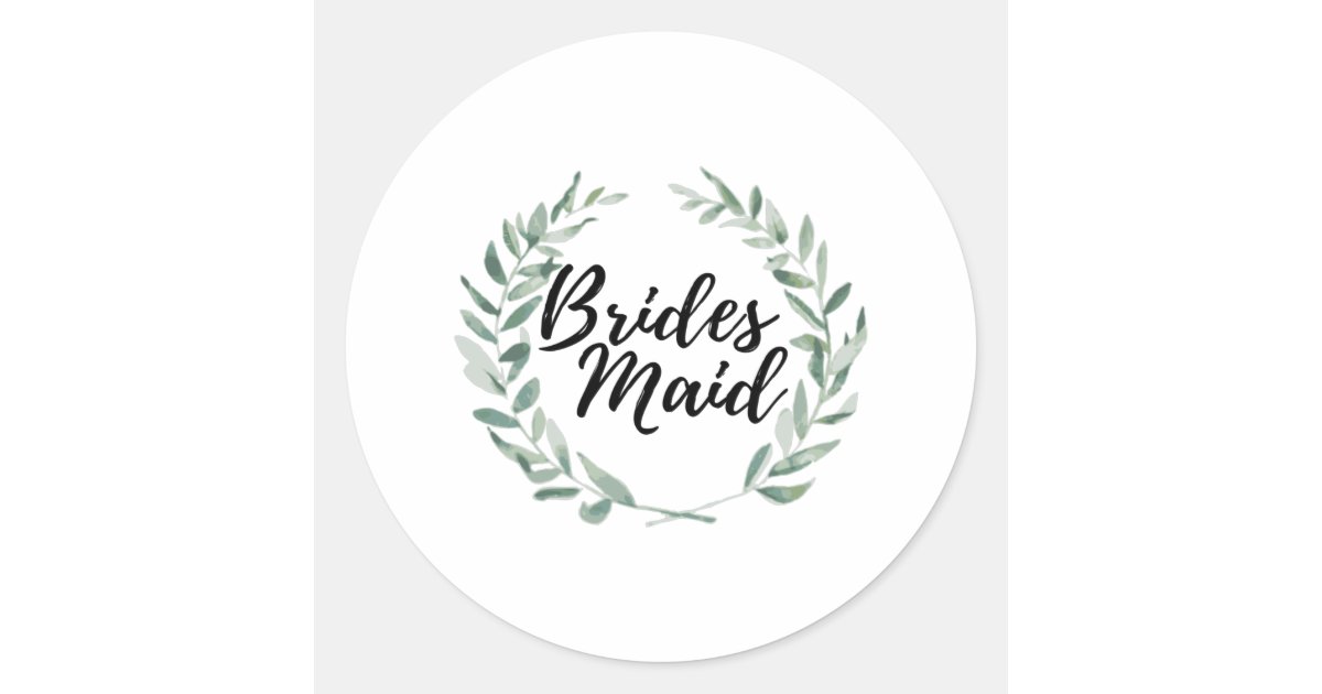 Bridesmaid Classic Round Sticker | Zazzle