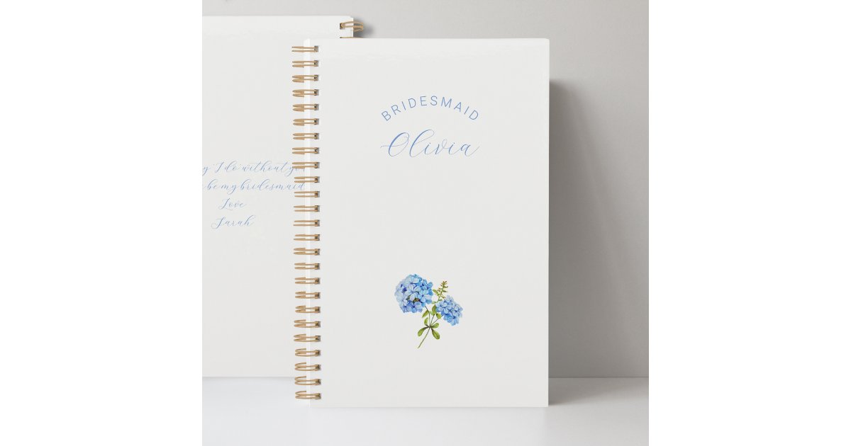 Bridesmaid Dusty Blue Floral Wedding Planner | Zazzle