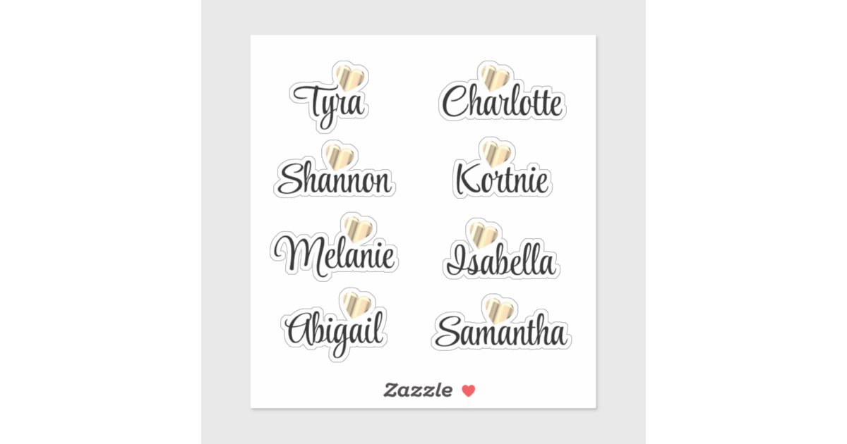 Bridesmaid Names Personalized Decal Vinyl Stickers | Zazzle
