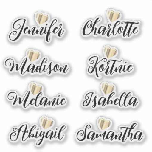 Bridesmaid Names Personalized Vinyl Decal Sticker | Zazzle