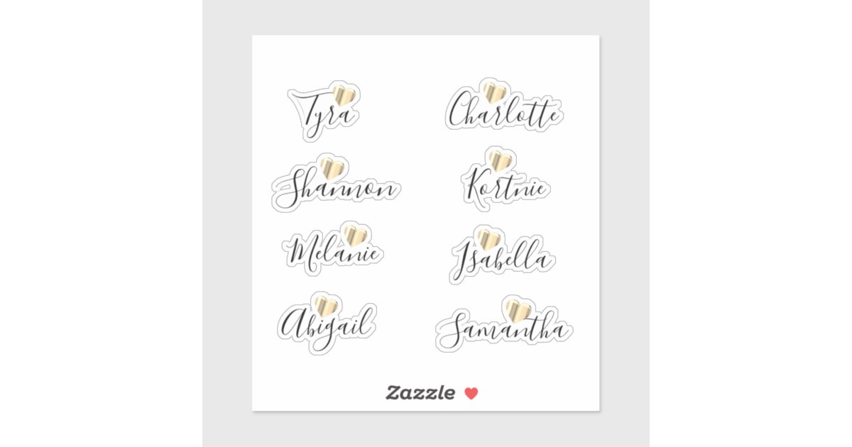 Bridesmaid Names Personalized Vinyl Sticker | Zazzle