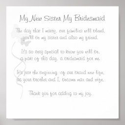 Bridesmaid Poem Print | Zazzle