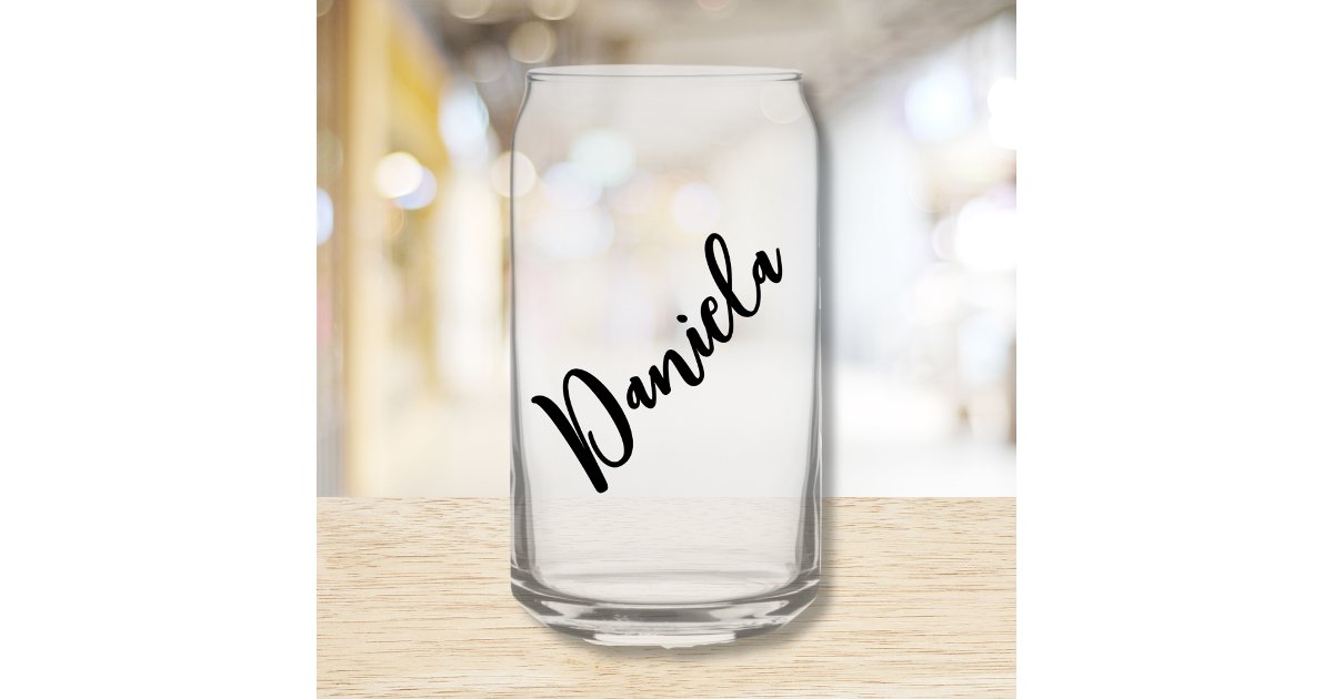 Bridesmaid Proposal Calligraphy Personalized Name Can Glass | Zazzle