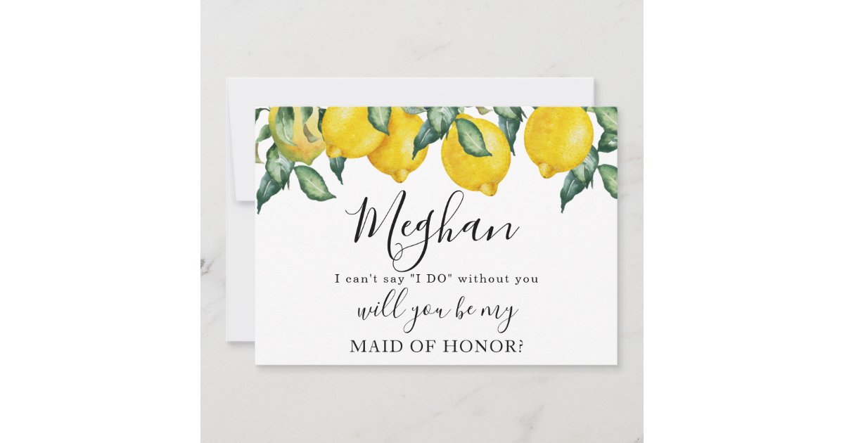 Bridesmaid proposal card Lemons | Zazzle