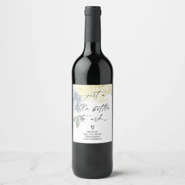 Bridesmaid Proposal Gift From Bride Wine Label | Zazzle
