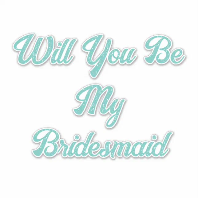 Bridesmaid Proposal Teal Blue Simple Cute Wedding Sticker | Zazzle
