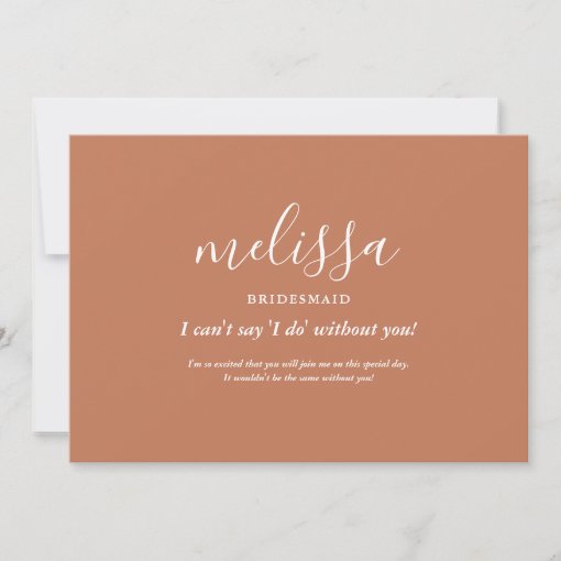 Bridesmaid Signature Script Wedding Info Card | Zazzle