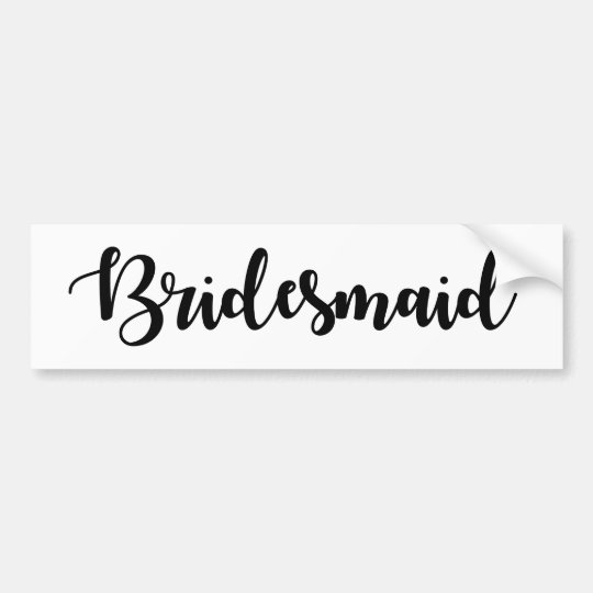 Bridesmaid Sticker Simple Handwritten Font | Zazzle.com