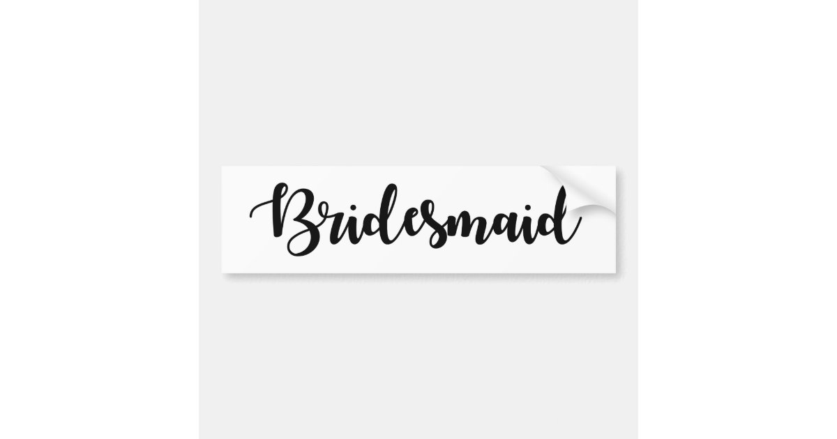Bridesmaid Sticker Simple Handwritten Font | Zazzle
