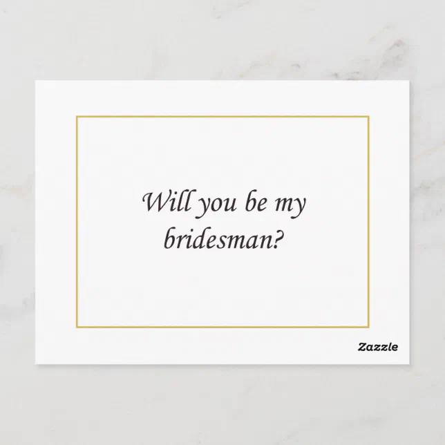 Bridesman Proposal Card | Zazzle