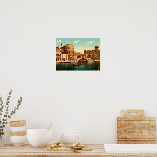 Bridge and Canal Venice Italy Gondola 1897 Poster | Zazzle