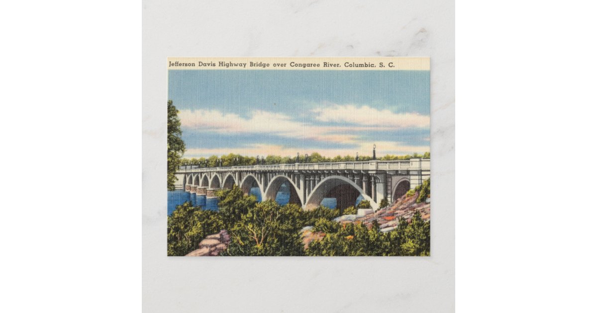 Bridge, Congaree River, Columbia, South Carolina Postcard | Zazzle