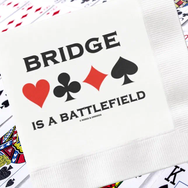 Bridge Is A Battlefield Four Card Suits Paper Dinner Napkins | Zazzle
