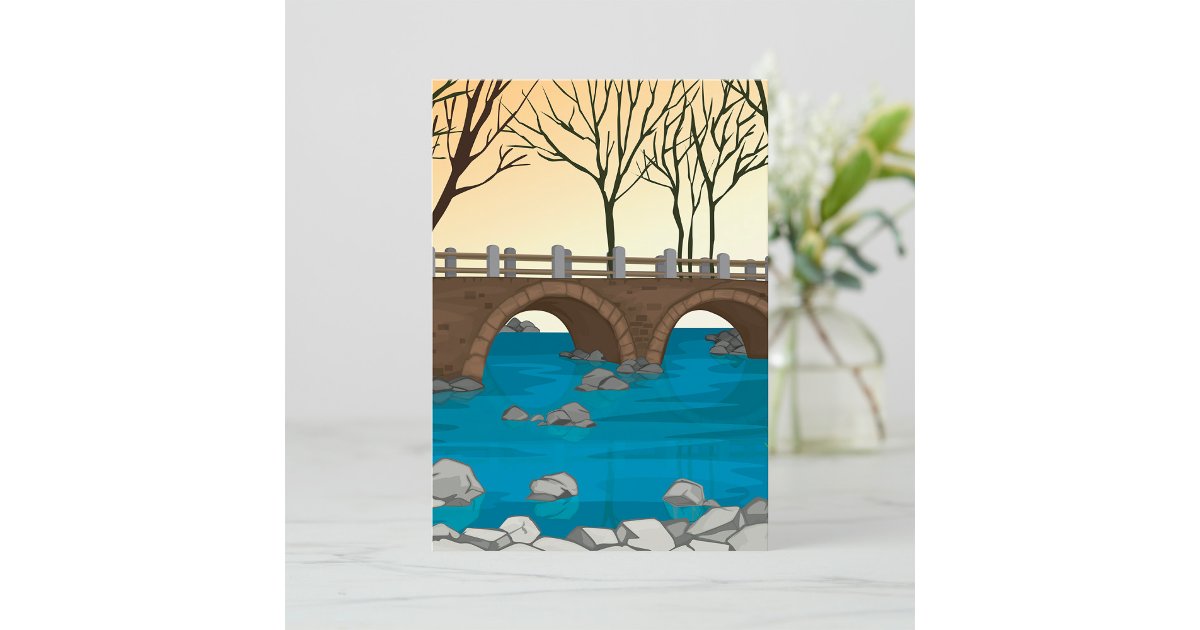 Bridge River Landscape Invitation | Zazzle