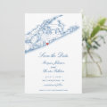 Bridgehampton NY Map Navy Blue Wedding Save The Date | Zazzle