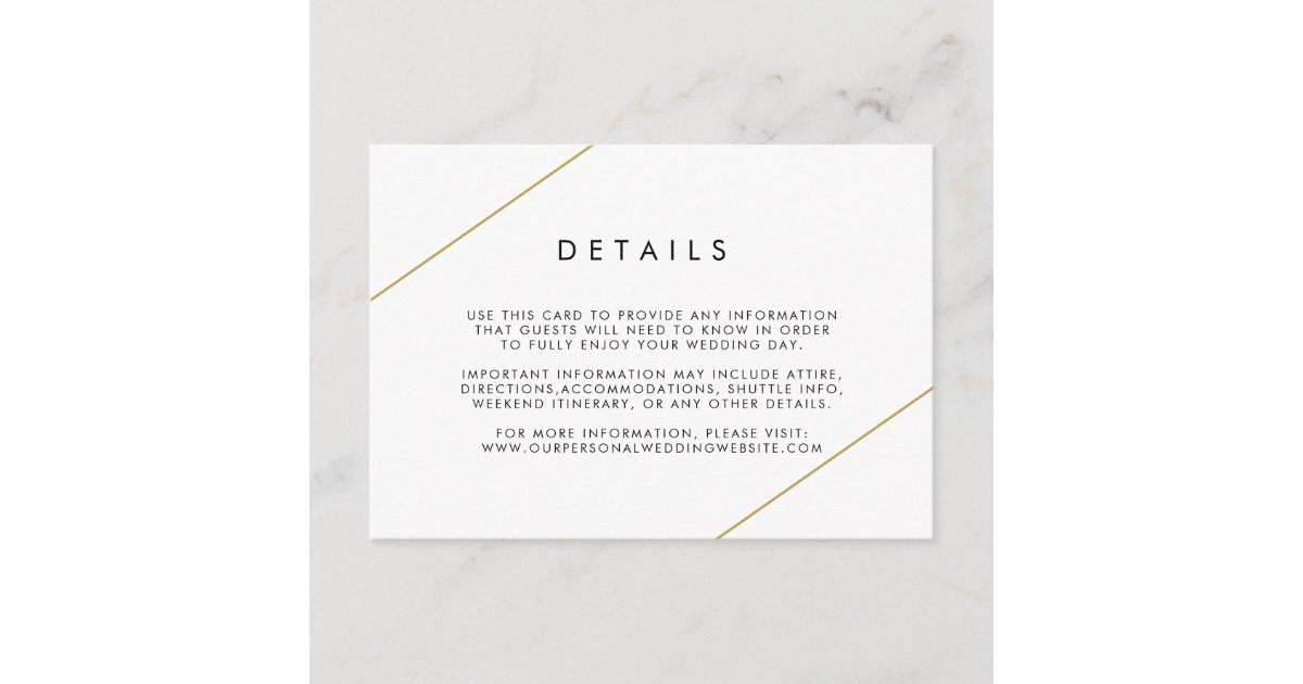 Bridget Geometric Modern Wedding Enclosure Card | Zazzle