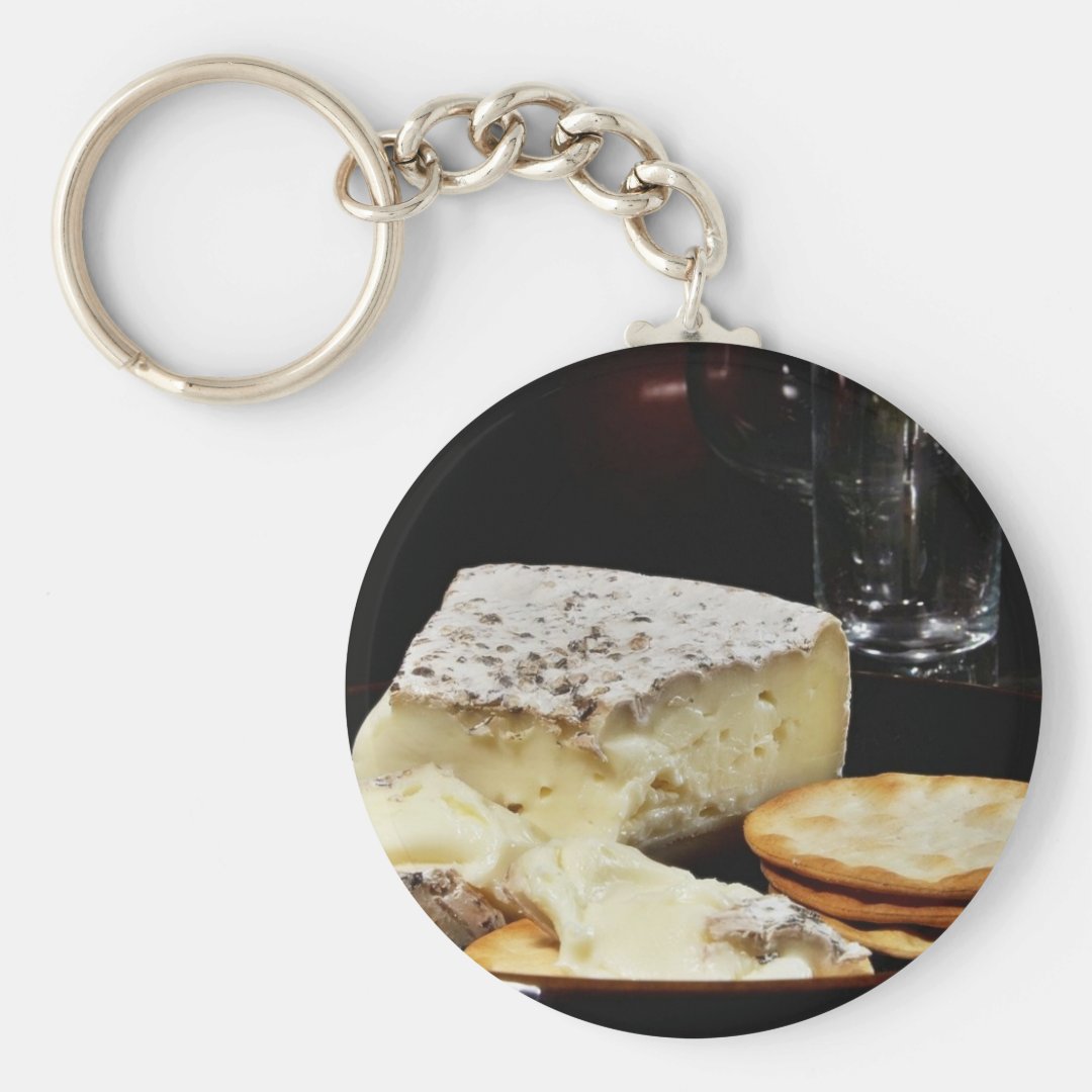 Brie Cheese And Crackers Keychain | Zazzle