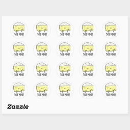 Brie Mine Funny Cheese Pun Classic Round Sticker | Zazzle