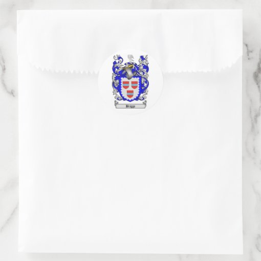BRIGGS FAMILY CREST - BRIGGS COAT OF ARMS CLASSIC ROUND STICKER | Zazzle