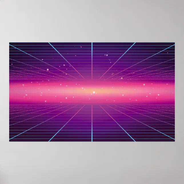 Bright abstract retro background made in 80s style poster | Zazzle