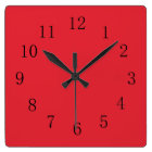Plain Red and White > Popular Kitchen Wall Clock | Zazzle.com