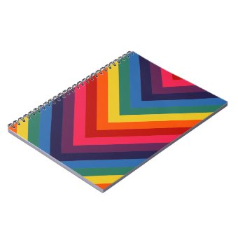Bright and Colorful Chevron Retro Rainbow Notebook | Zazzle