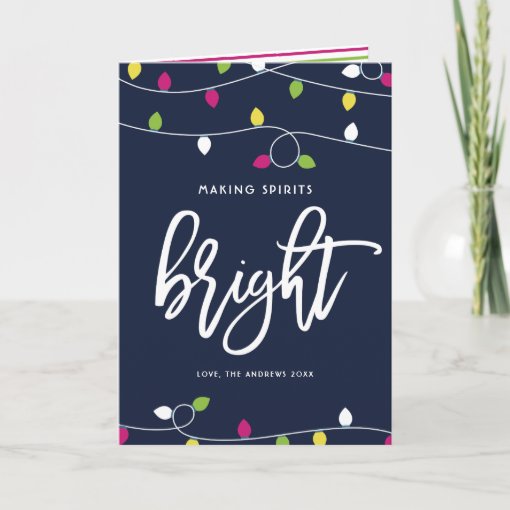 Bright and Colorful Christmas Lights Holiday Card | Zazzle