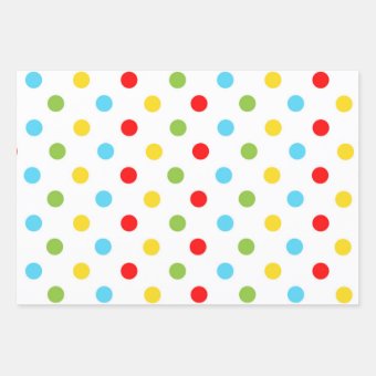Bright and Colorful Polka Dots Wrapping Paper Sheets | Zazzle