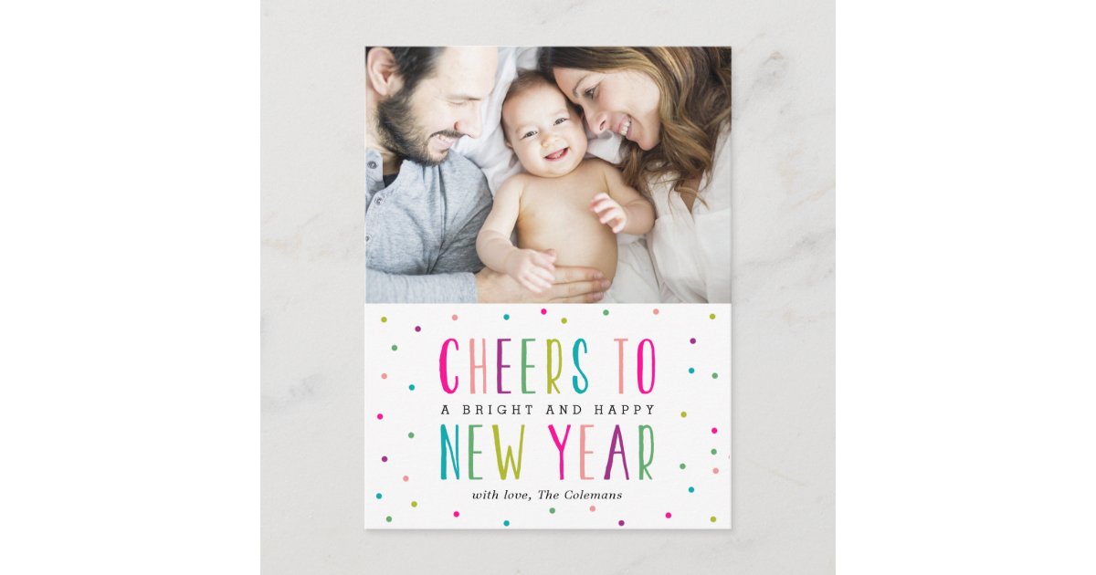 Bright and Happy New Year Postcard | Zazzle