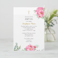 Bright and Happy Pink Flowers Orthodox Baptism Invitation | Zazzle