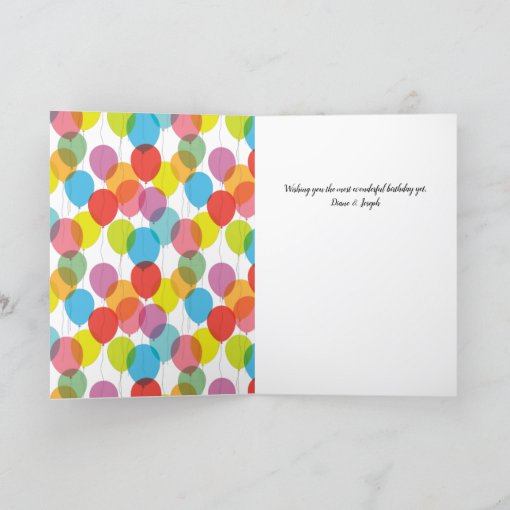 Bright Balloons Custom Happy Birthday Card | Zazzle