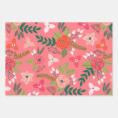 Bright Berry Floral Pattern Wrapping Paper Sheets | Zazzle